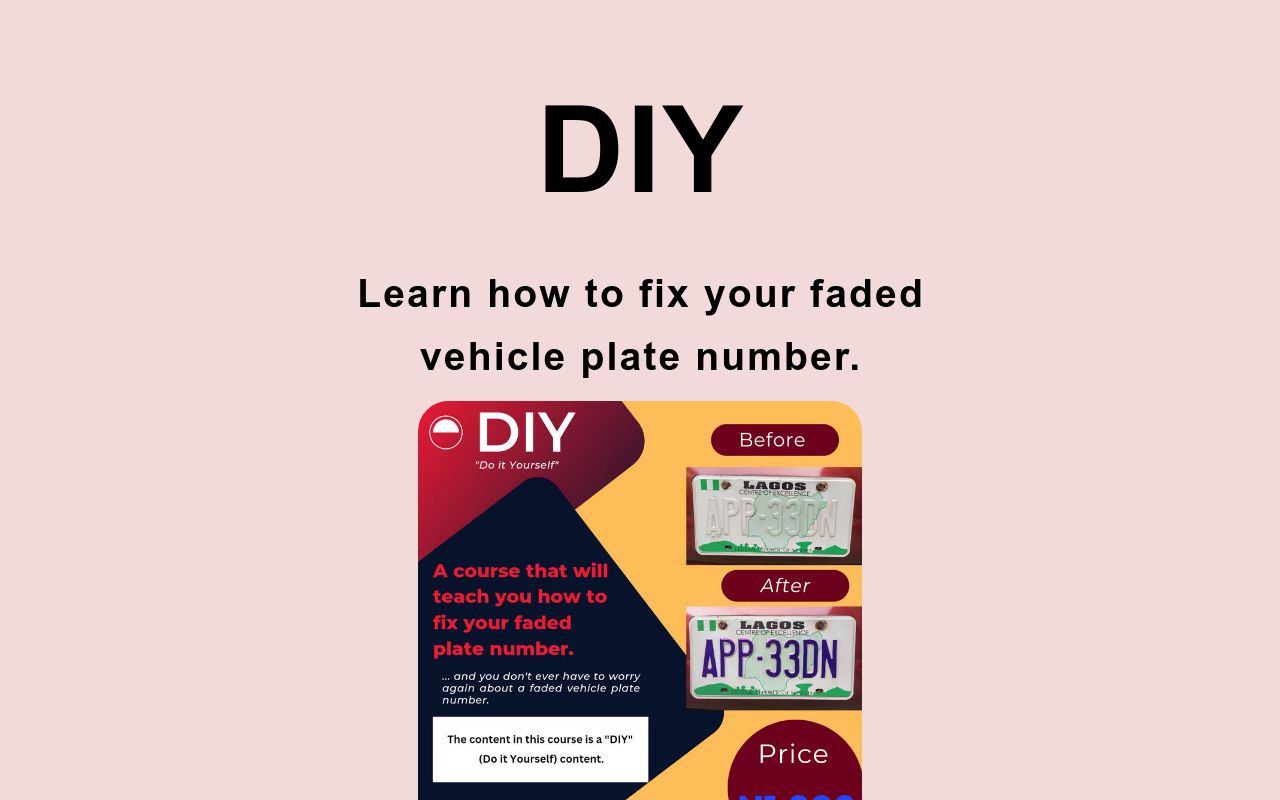 Fix your faded plate number